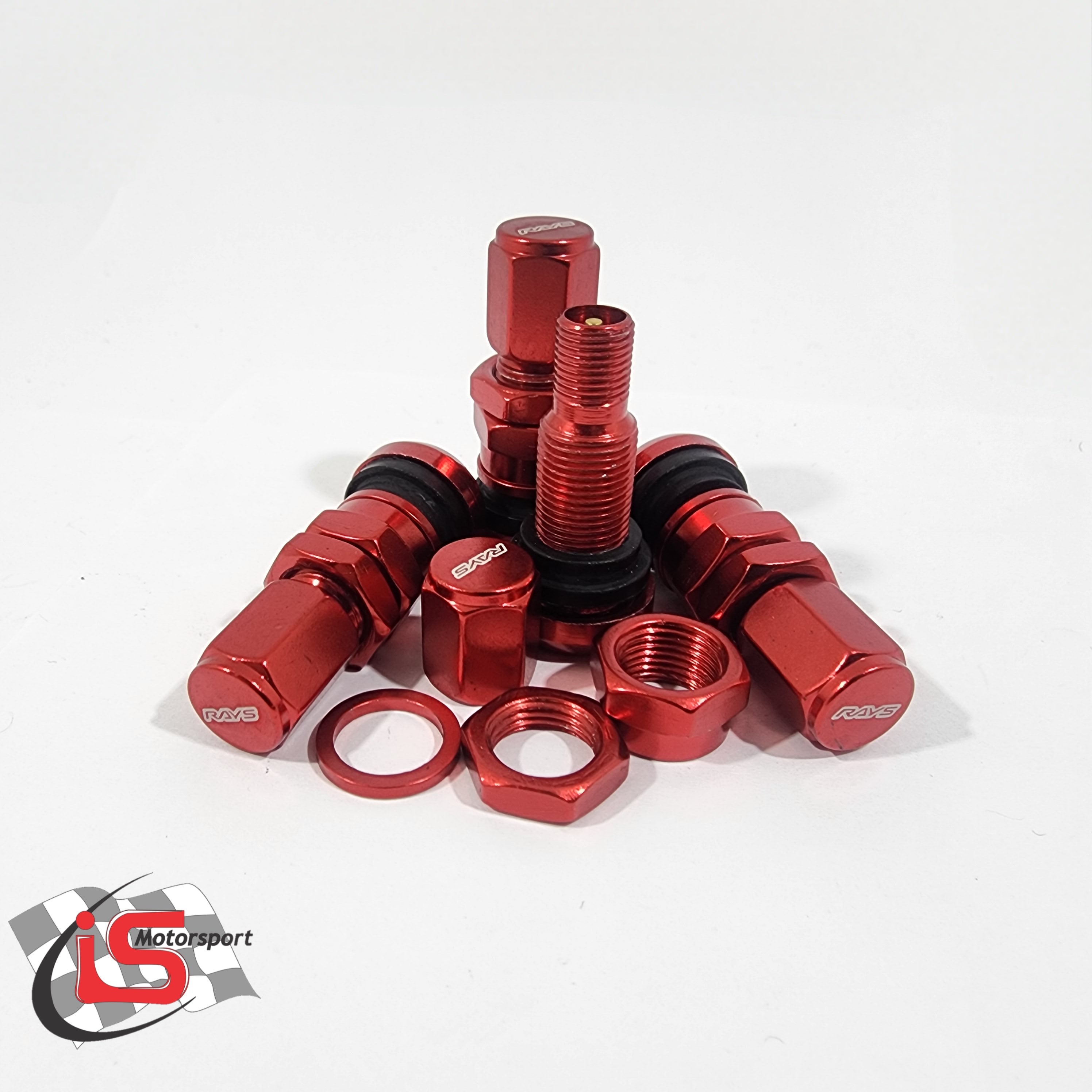 VALVE STEM SET RED – IS Motorsport
