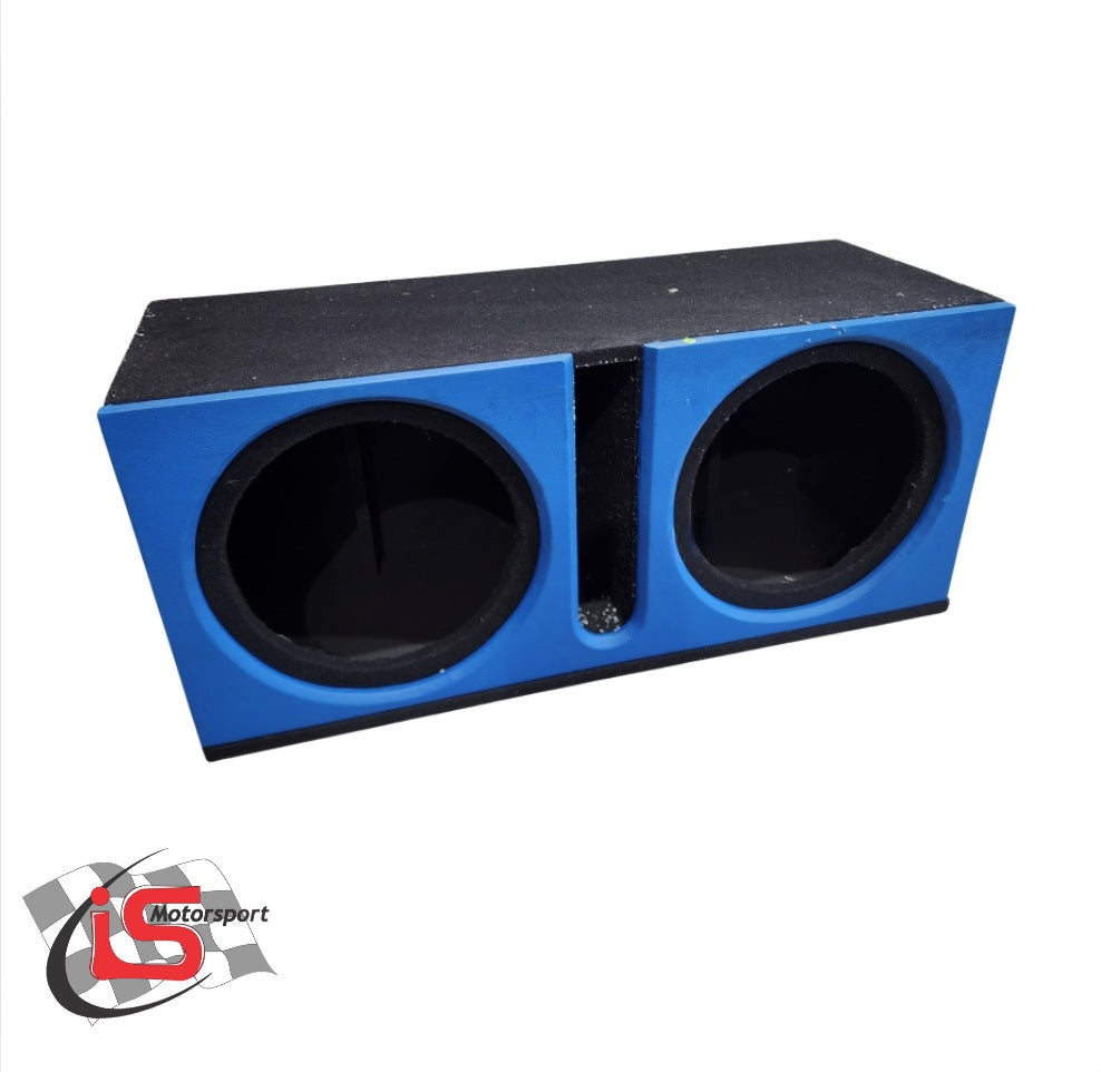 12 INCH DOUBLE SLOT PORT SUB BOX BLUE – IS Motorsport
